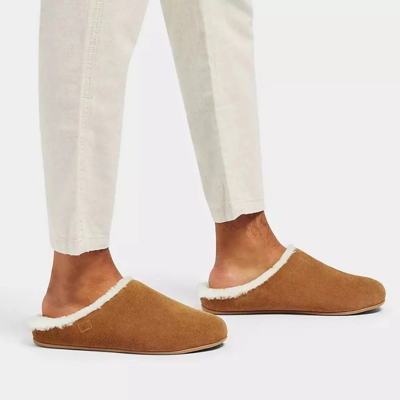 Fitflop | Shoes | Fitflop Shearling Suede Slippers | Poshmark